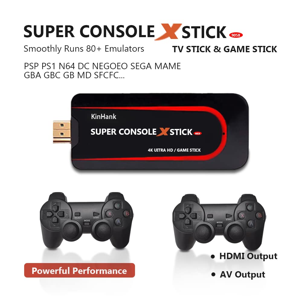 X Stick Super Console For PC/TV/Laptop, Retro Game Box With 40000+ Games, Support Emulators Such As PSP/PS1/N64D, Gift For Kids, Adults.