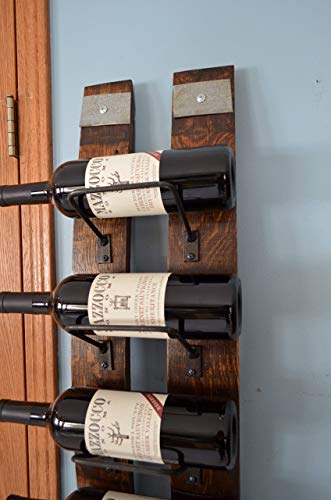 Wine Rack, 5 - Bottle Wine Stave wine rack with steel banding