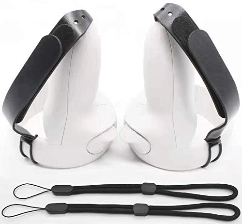 Oculus Quest 2/Rift S/Quest Adjustable Hand Grip Straps Knuckle Strap Accessories for Oculus Quest 2 VR Gaming Headset Controller, Handle Dropping Prevention (Black)