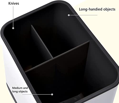 Tengfy Utensil Holder for Kitchen Counter Spoon Holder Silverware Holder Utensil Caddy Cutlery Drainer Sink Caddy-Black