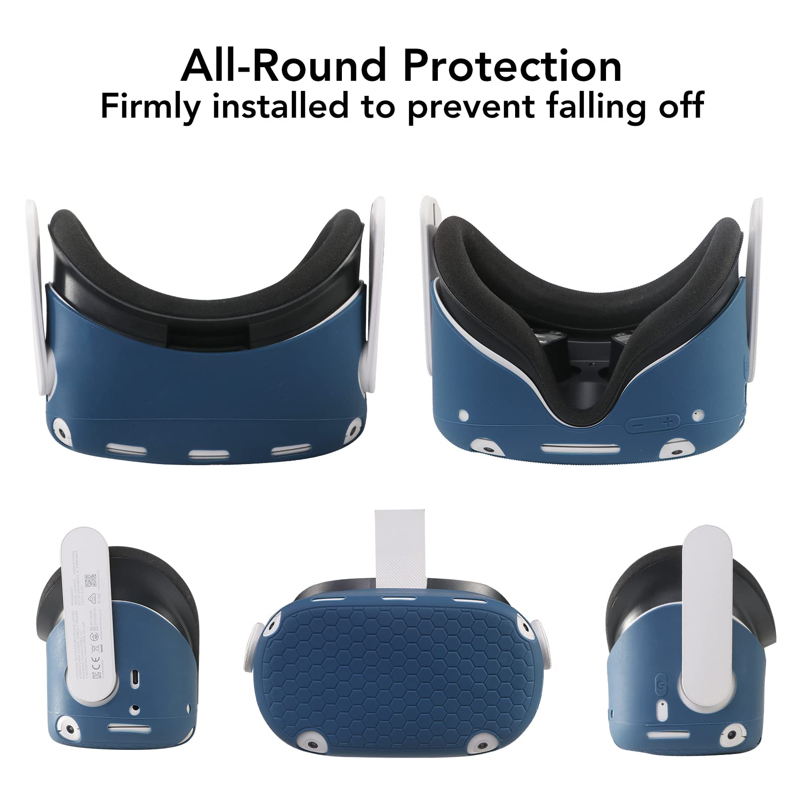 VR Shell Front Face Protector Cover for Oculus Quest 2 Headset Accessories, VR Headset Protective Cover,Preventing Collisions and Scratches (Dark Blue)