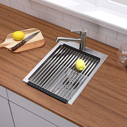 VALISY 15x20 Inch Bar Sink Drop In Kitchen Sink Topmount Stainless Steel Small Workstation Kitchen Bar Sink,Single Bowl Kitchen Sink for Laundry Wet Bar Prep RV Office Outdoor Yard