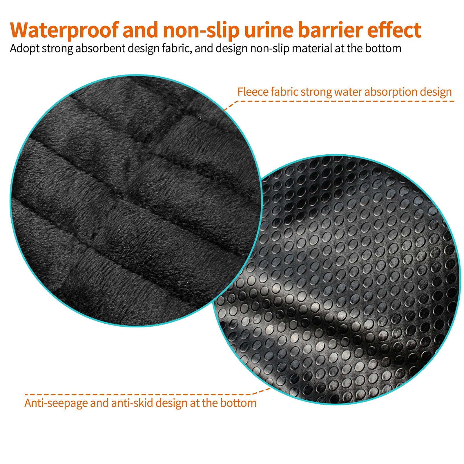 Piddle Pad Car Seat Protector, Waterproof Potty Training Seat Saver Pads for Infants Baby and Toddlers, Machine Wash and Dry (Black)