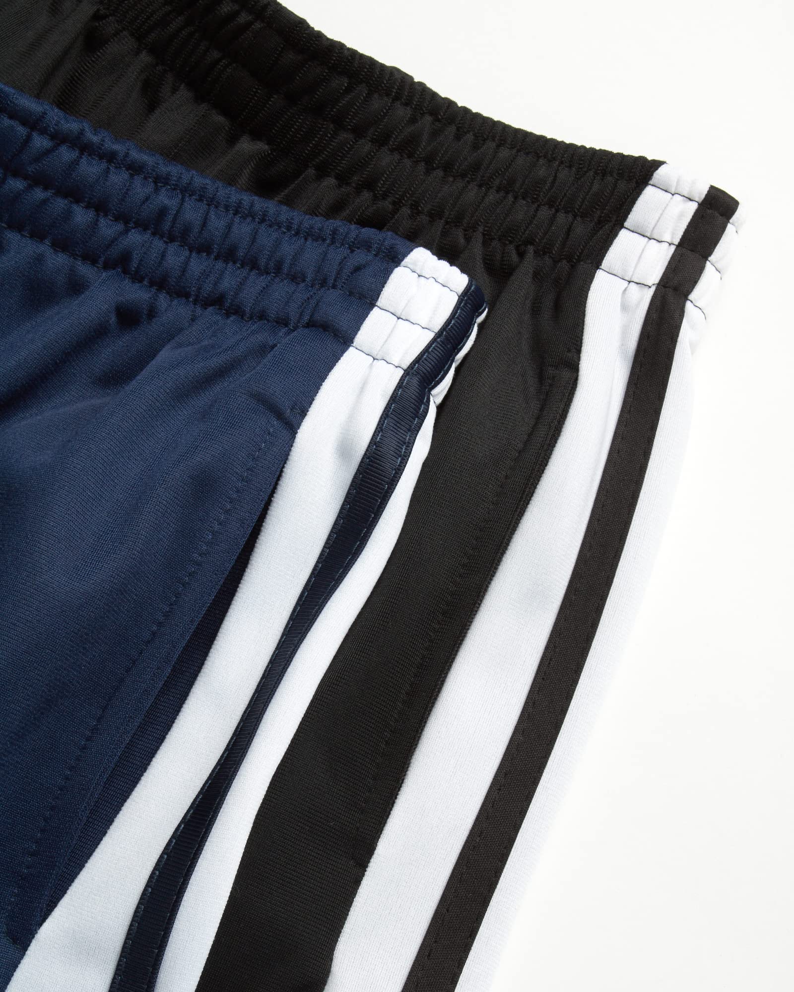 Quad Seven Boys' Sweatpants - 4 Pack Active Tricot Jogger Track Pants (Size: 4-18), Size 8-10, Navy/Black/Charcoal/Black Stripes