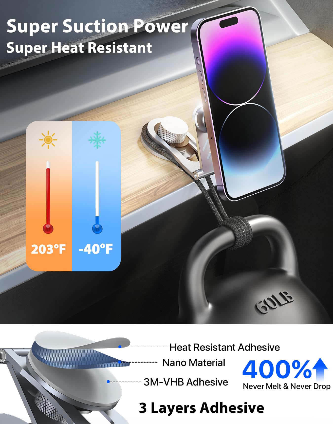 Nycetek Tesla Phone Mount Holder for MagSafe, [Super Suction Power] Dashboard Magnetic iPhone Car Mount for Tesla Model Y/3/S/X Accessories 2023, Alloy Foldable Car Holder for iPhone Samsung and More