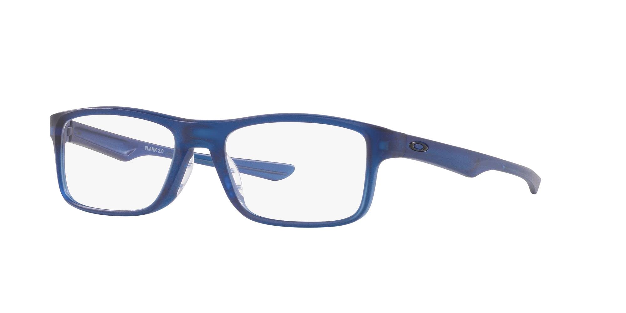 Oakley Men's Ox8081 Plank 2.0 Rectangular Prescription Eyewear Frames, Polished Clear/Demo Lens, 53 mm