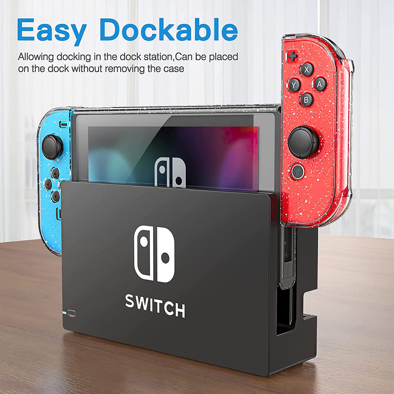 Xcitifun Designed for Nintendo Switch Case Joy-Con Switch Clear Cases [PC+TPU] for Girls Boys Kids Cute Kawaii Cartoon Protective Shell Compatible with Nintendo Switch Controller Cover - Character 1