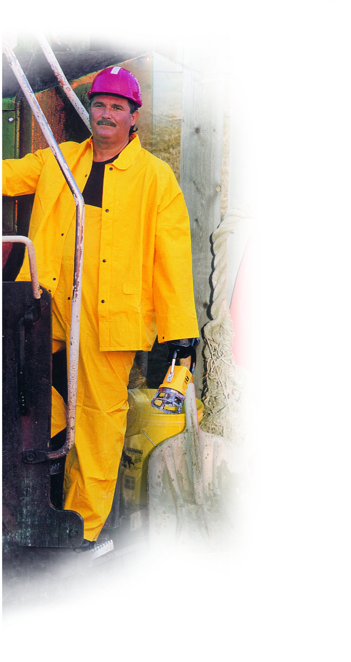 MCR Safety 2003X5 Classic PVC/Polyester 3-Piece Rainsuit with Attached Hood, Yellow, 5X-Large