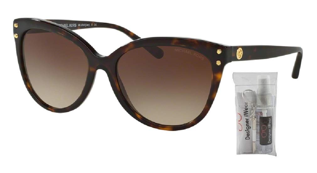 Michael Kors MK2045 JAN Cateye 3006T5 55M Dark Tortoise Acetate/Brown Gradient Polarized Sunglasses For Women+ BUNDLE With Designer iWear Eyewear Kit