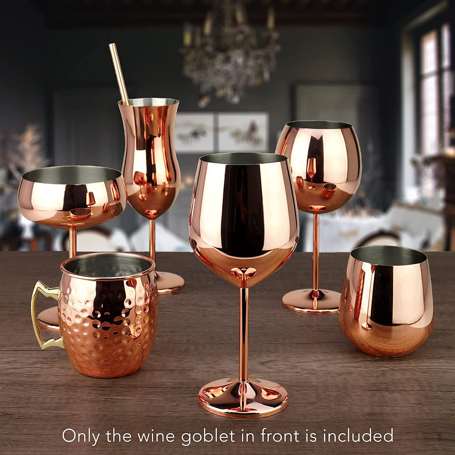 PG Bundle #1 - Moscow Mule Mugs (4pc) and Copper Stainless Steel Wine Glass (4pc)