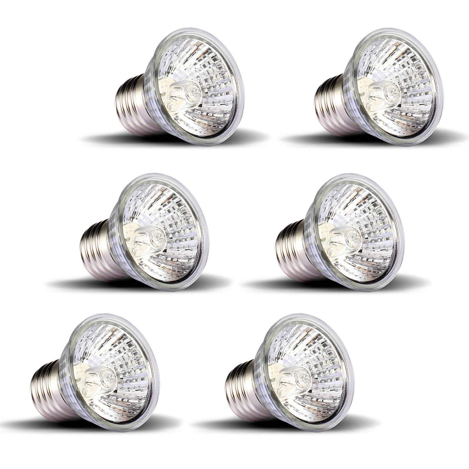 OMAYKEY 75W 6 Pack UVA + UVB Full Spectrum Sun Lamp Sunbathe Heat Lamp/Bulb/Light for for Lizard Bearded Dragon Chameleon Snake Turtle Aquarium Reptiles & Amphibians