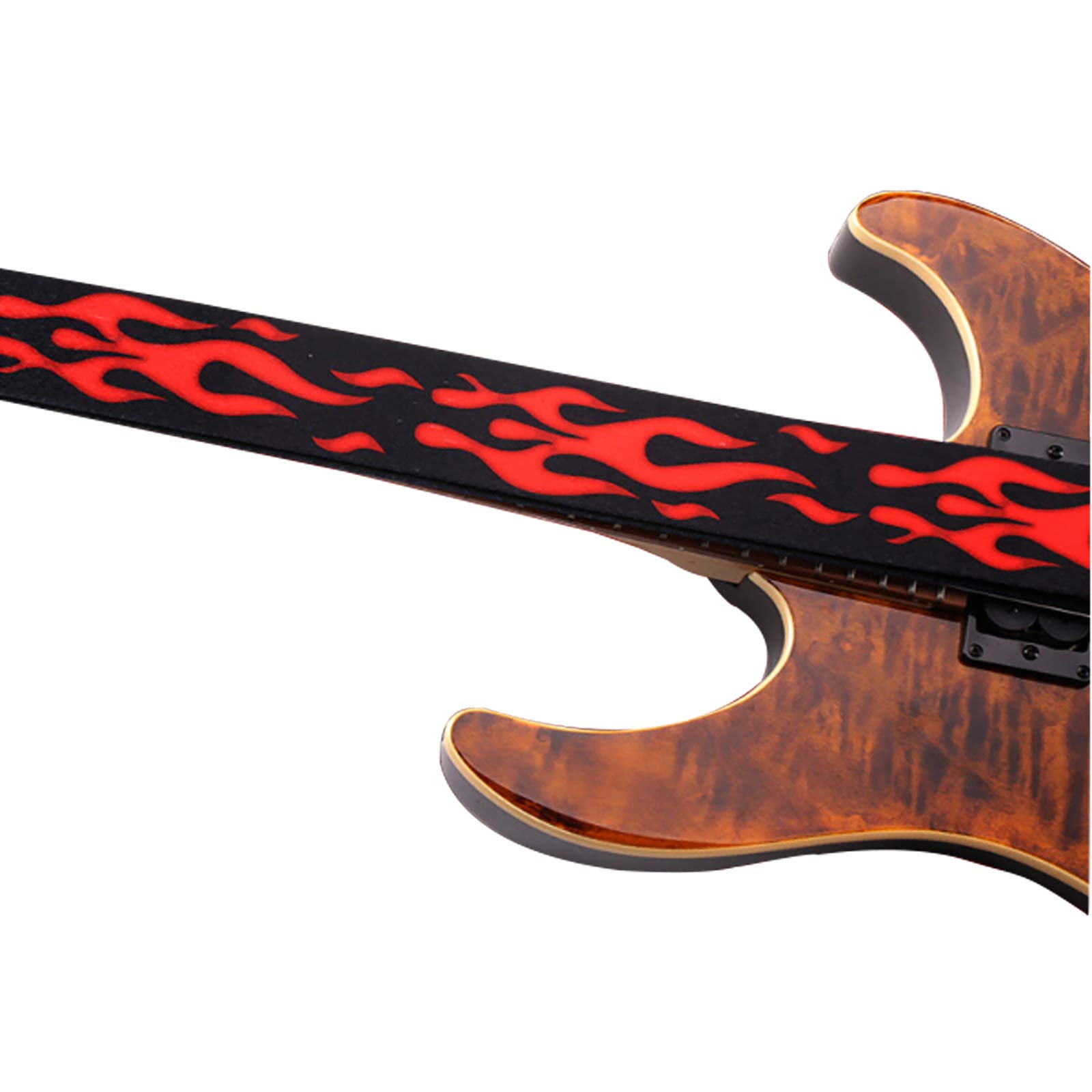 RAUYIVANY Guitar strap nylon and polyester material, adjustable length (35-58 inches), suitable for classical, electric guitar, acoustic guitar and bass (flame type)