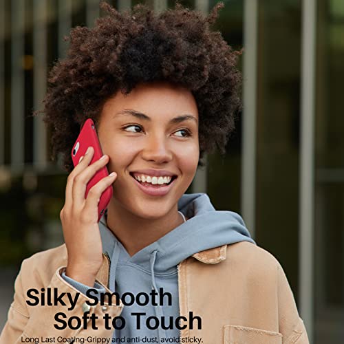 ORNARTO Compatible with iPhone SE 2022/2020/7/8 Case, Slim Liquid Silicone Full Covered Soft Gel Rubber Case Cover for iPhone 7/8/SE 4.7 inch-Red