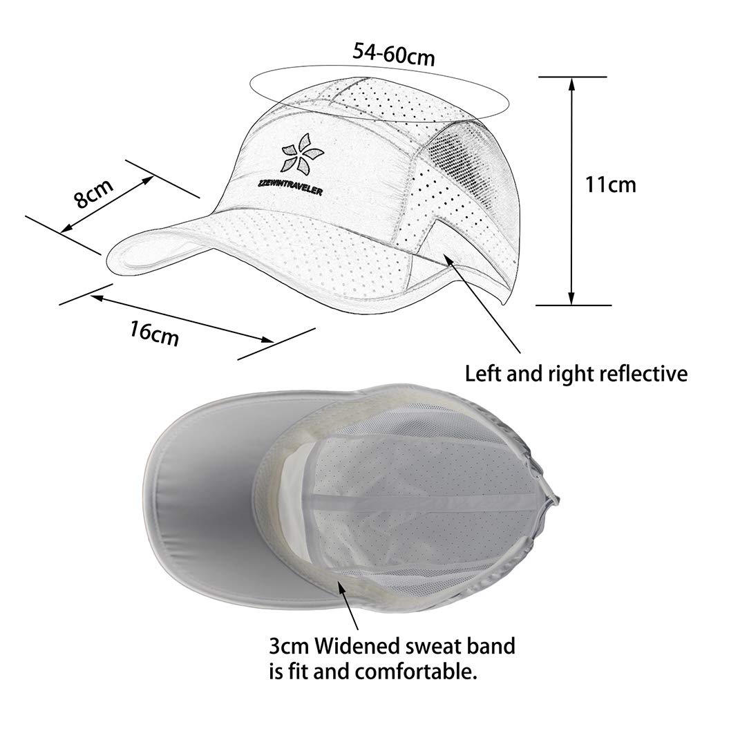 Reflective Running Cap Quick Drying Sports Hats Lightweight Breathable Unstructured Soft Baseball Cap Unisex (Dark Grey, Classic)