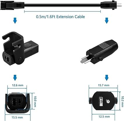 Nuxkst 1.6ft Extension 2-Pin Sofa Recliner DC Output Cable Power Cord for iKOCO LCSF-K LCSFK LCSF-M LCSFM Lift Chair