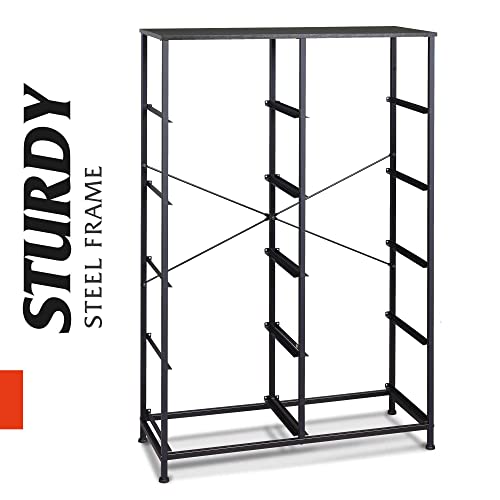 WLIVE 10-Drawer Dresser, Fabric Storage Tower for Bedroom, Hallway, Nursery, Closets, Tall Chest Organizer Unit with Textured Print Bins, Steel Frame, Wood Top, Easy Pull Handle, Charcoal Black