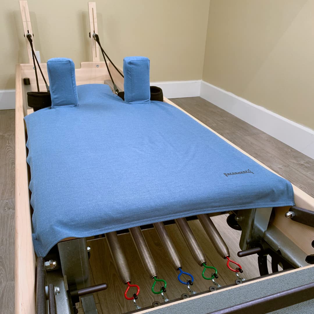 ReformerFit Pilates Towel/Cover with Total Coverage for Reformer - The Studio - Flat End (True Blue Denim)