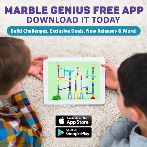 Marble Genius Marble Run - Maze Track Easter Toys for Adults, Teens, Toddlers, or Kids Aged 4-8 Years Old, 150 Complete Pieces (85 Translucent Marbulous Pieces + 65 Glass-Marble Set), Super Set