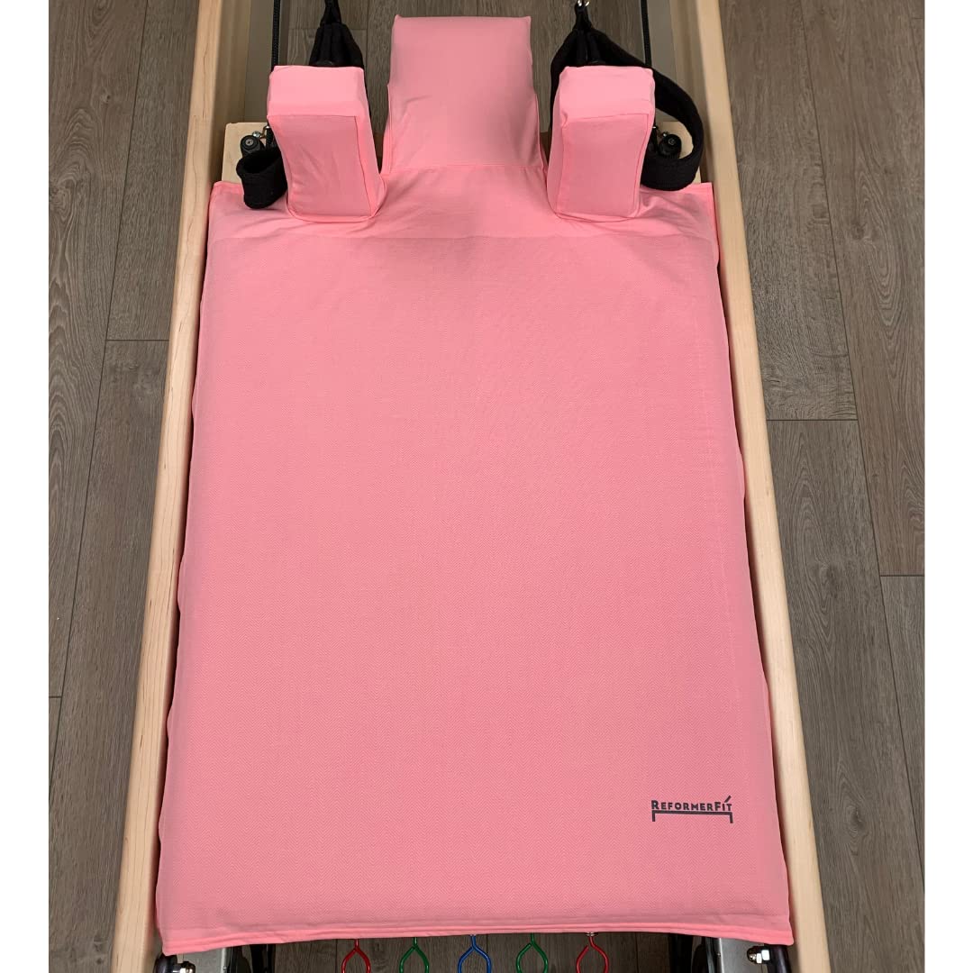 ReformerFit Pilates Towel/Cover with Total Coverage for Reformer - The Studio - Flat End (Peony Pink)