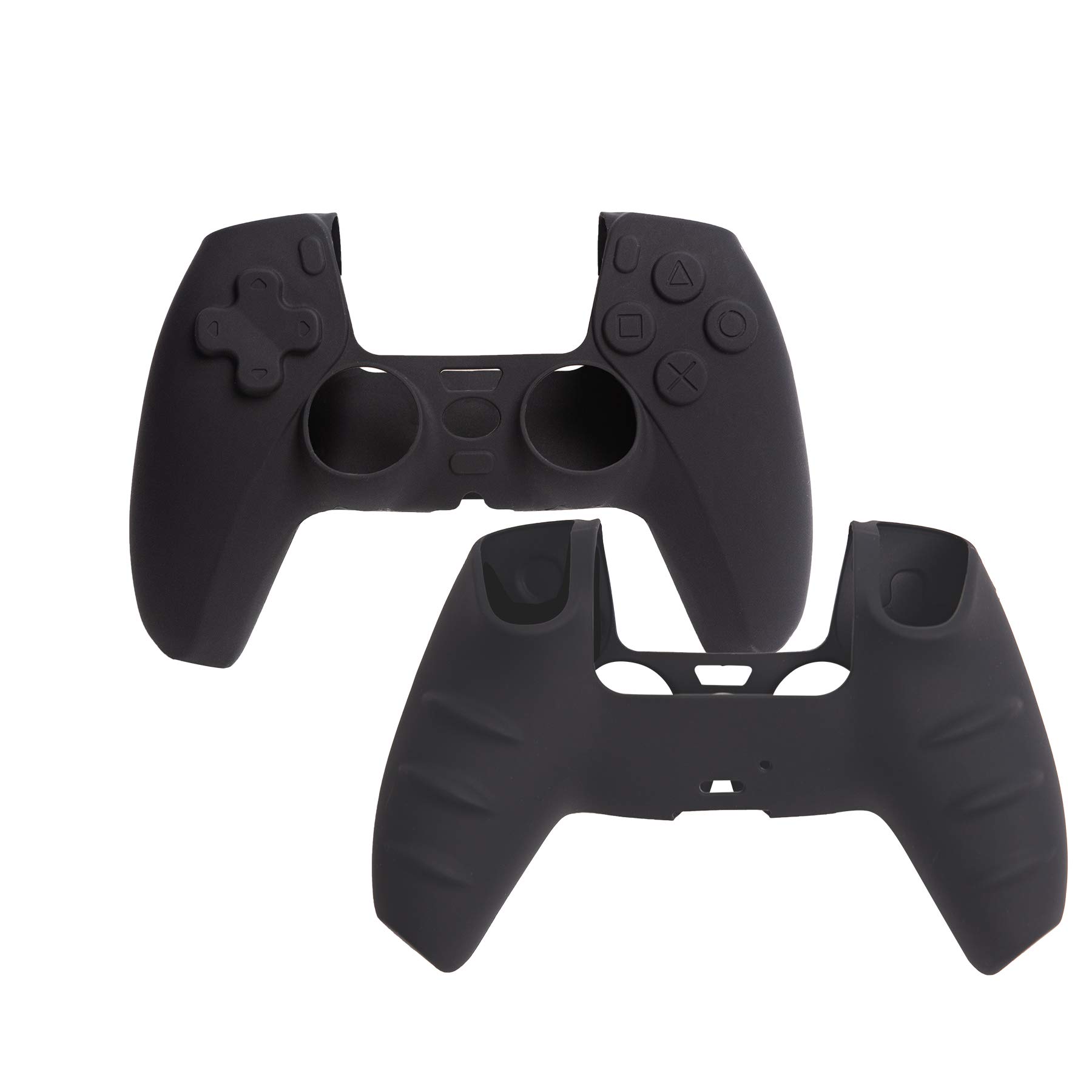 My Genik Controller Skin, Anti-Slip Grip Silicone Cover Protector Case with 2 Thumb Grips Caps for PS5 Black II