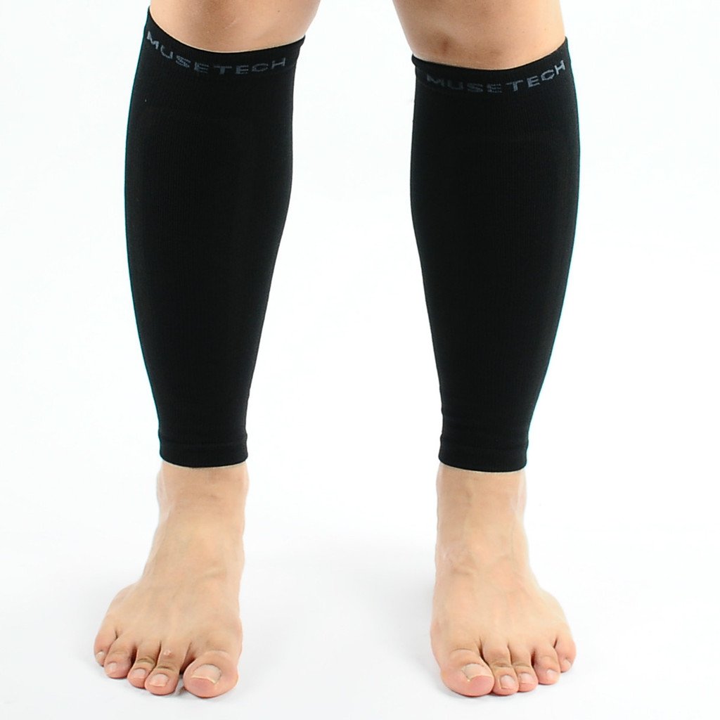 MUSETECH Calf Compression Sleeves (Pair) S/M Black