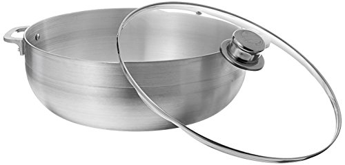 Uniware Aluminum Heavy Gauge Caldero Dutch Oven With Glass Lid, Silver, 10 quart