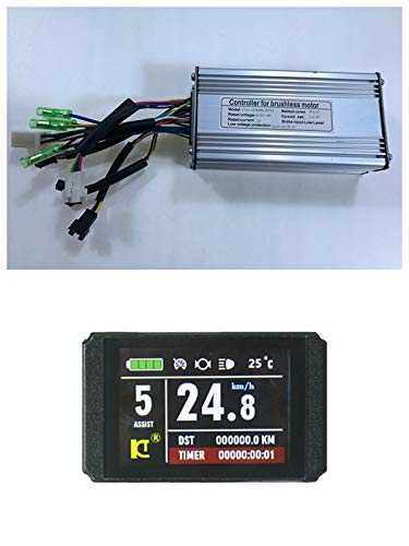 NBPOWER 36V/48V 750W 25A Brushless DC Motor Controller Ebike Controller +KT-LCD8H Color Display One Set,Used for 750W-1000W Ebike Kit.