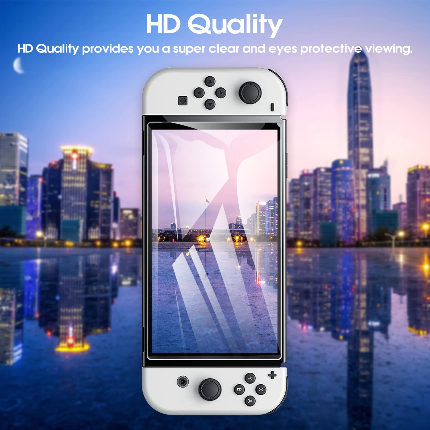 XINRUISEN 3Pack Screen Protector for Nintendo Switch Oled 2021, Tempered Glass Screen Protector for Nintendo Switch OLED New Model 7inch, Screen Protective Glass Cover Protection for Switch Oled