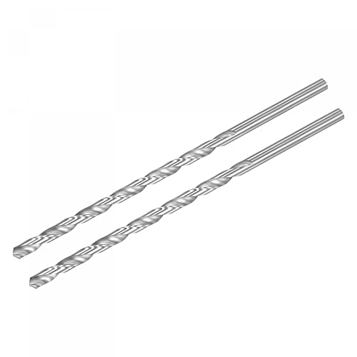 uxcell HSS(High Speed Steel) Extra Long Twist Drill Bits, 9mm Drill Diameter 250mm Length for Hardened Metal Woodwork Plastic Aluminum Alloy 2 Pcs