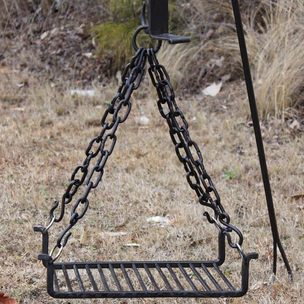 Medieval Style Hand Forged Camping Outdoor Iron Grill 9.5" x 13.5" Cooking Area