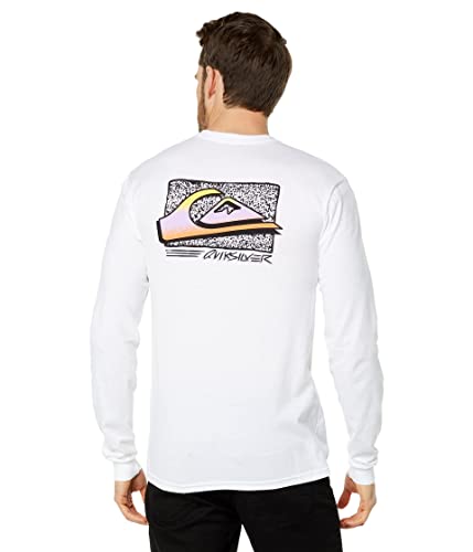 Quiksilver Men's Retro Fade Long Sleeve Tee Shirt, White, XX-Large