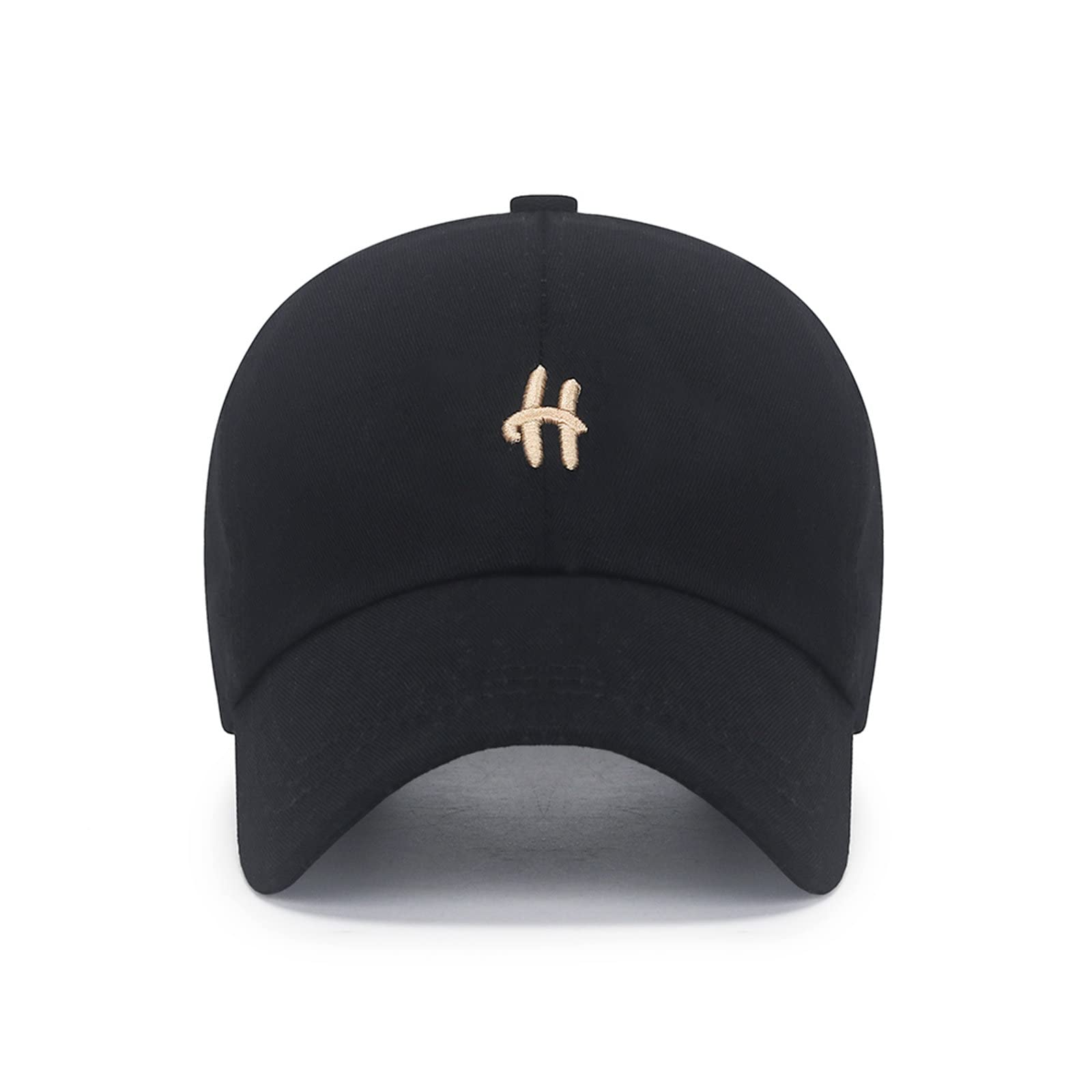 Sen-great Embroidered Letter Baseball Cap Classic Dad Hat Unisex Cotton Adjustable Plain Baseball Hat for Men Women Black, One Size