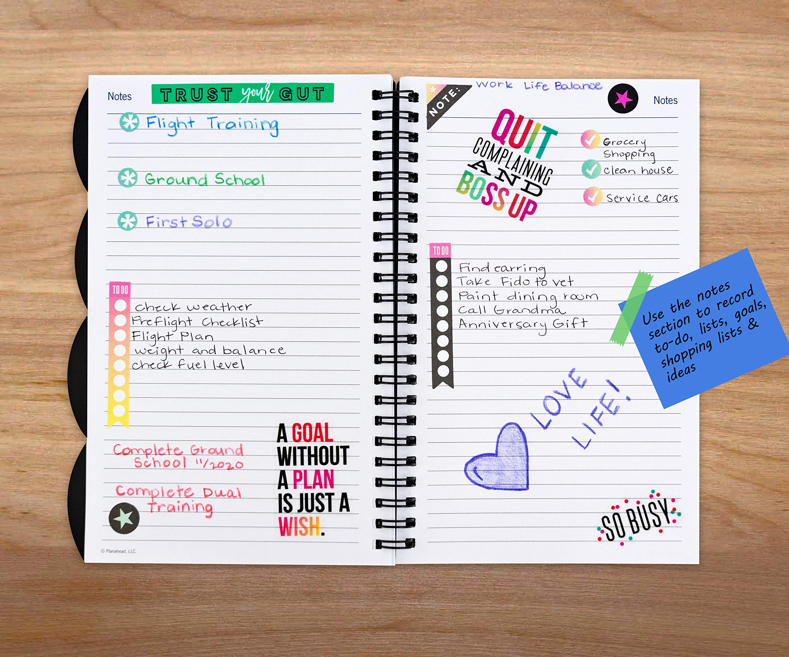 PlanAhead - Weekly & Monthly Undated Life Planner to Increase Productivity, Time Management and Hit Your Goals - Organizer Notebook & Productivity Journal, Start Any time, A5 Size, Last 1 Year, Black