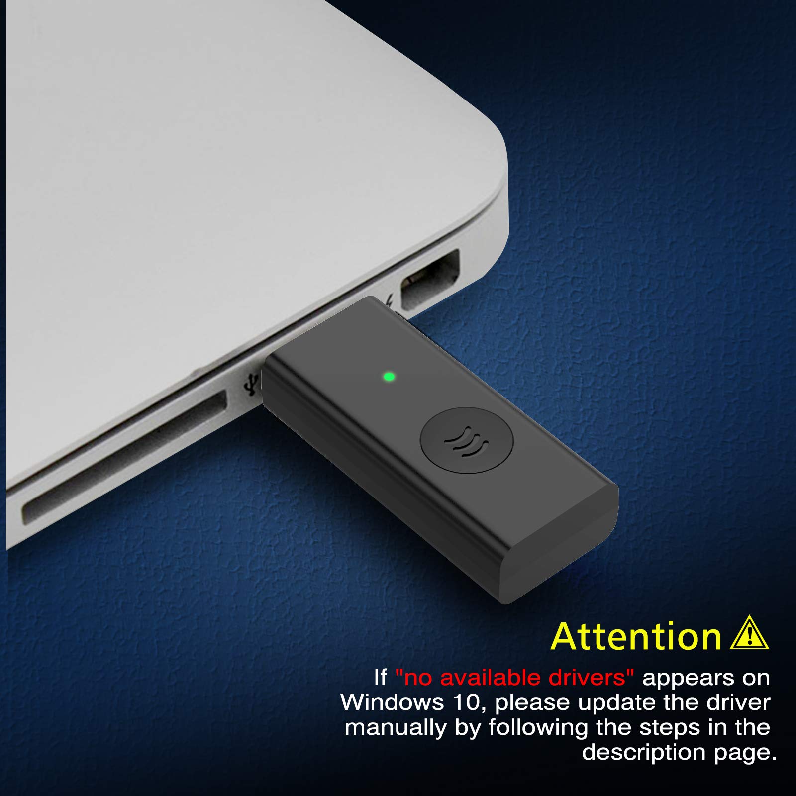 Oussirro Wireless Adapter for Xbox One Controller, Compatible with PC Windows 10 W10