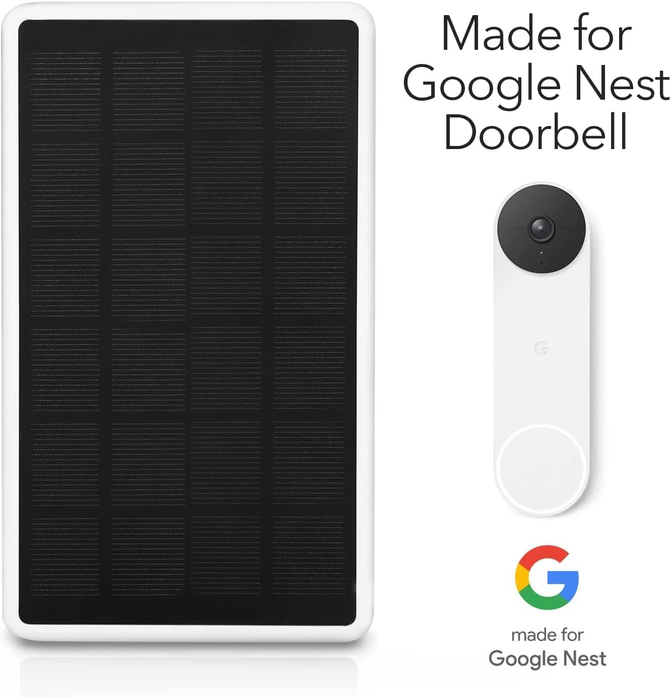 Wasserstein Solar Panel for Google Nest Doorbell (Battery) - Made for Google Nest
