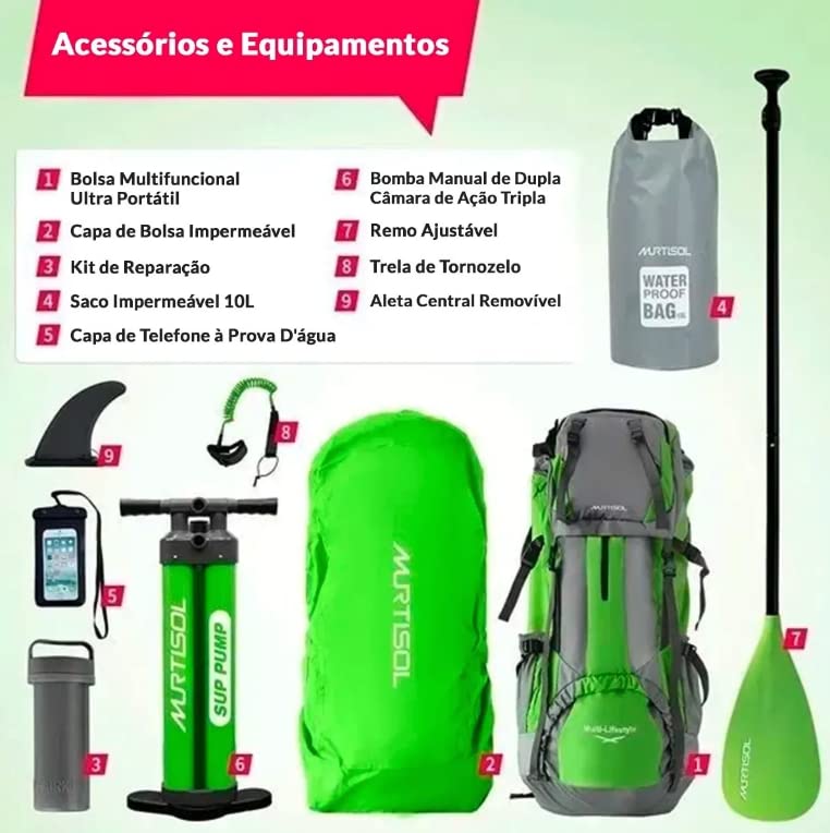MURTISOL Inflatable Paddle Board Stand Up Paddle Green