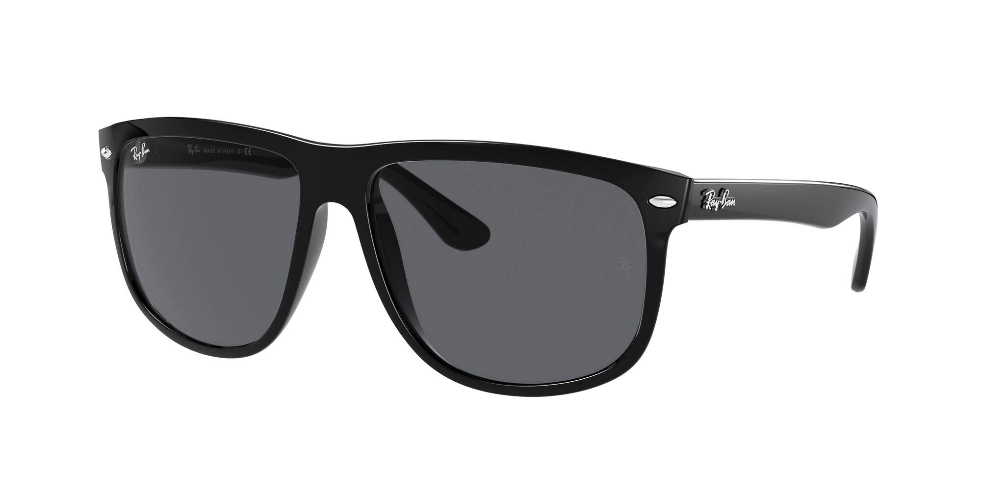 Ray-Ban RB4147 Boyfriend Square Sunglasses, Black/Dark Grey, 60 mm