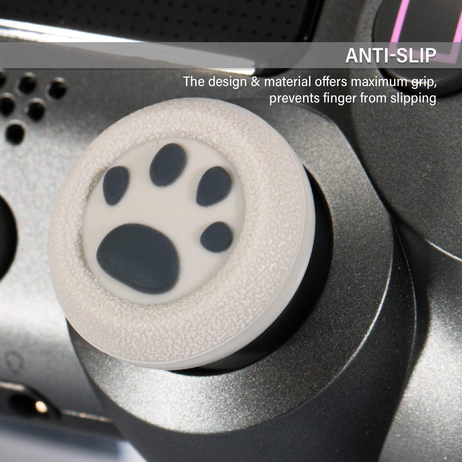 PlayRealm NO Falling Off Thumbstick Extender & Silicone Grip Cover 2 Sets for Xbox Controller (MZHZ)