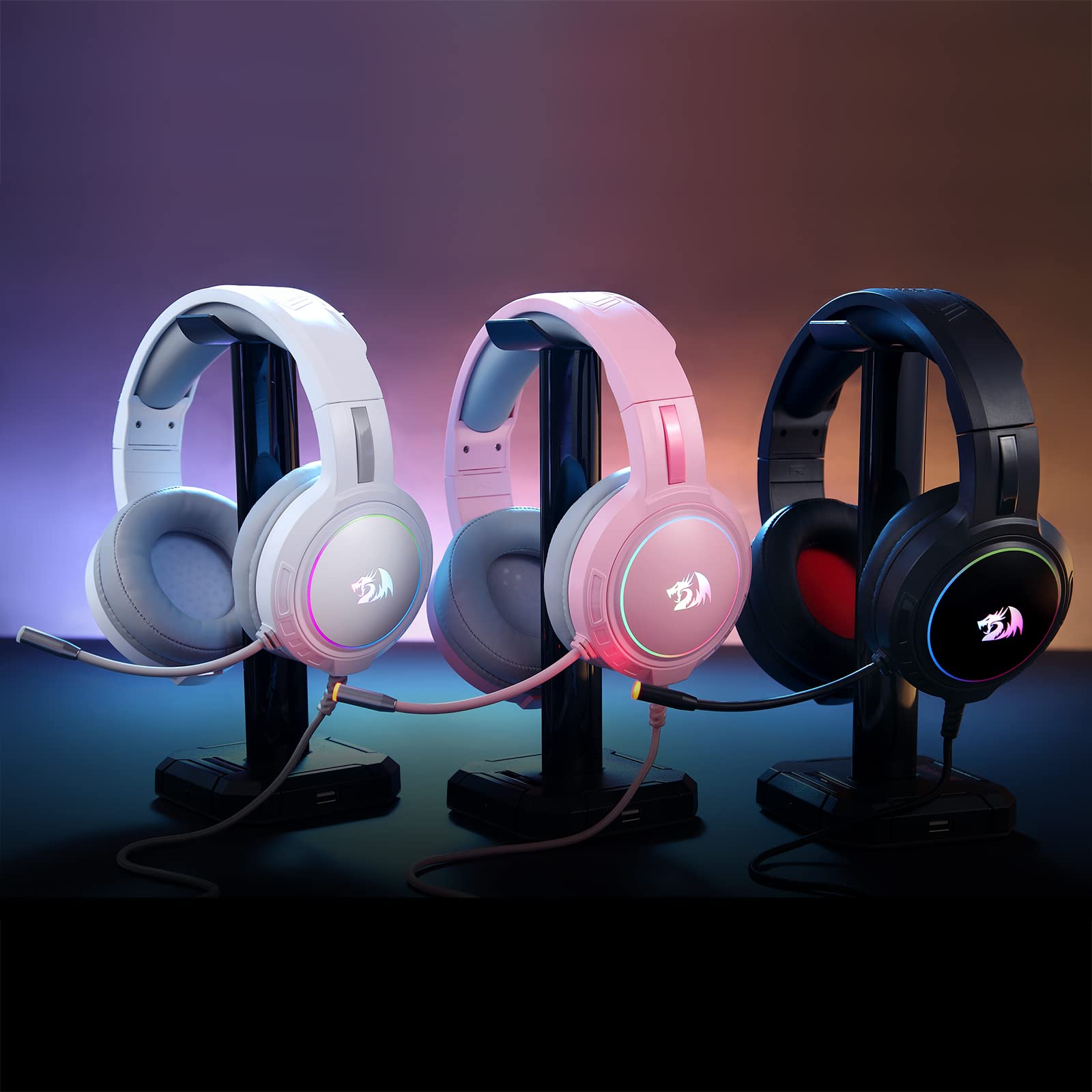 Redragon H270 RGB Gaming Headset with Microphone, Wired, Compatible with PS4, PS5, PC and Laptops (Black)