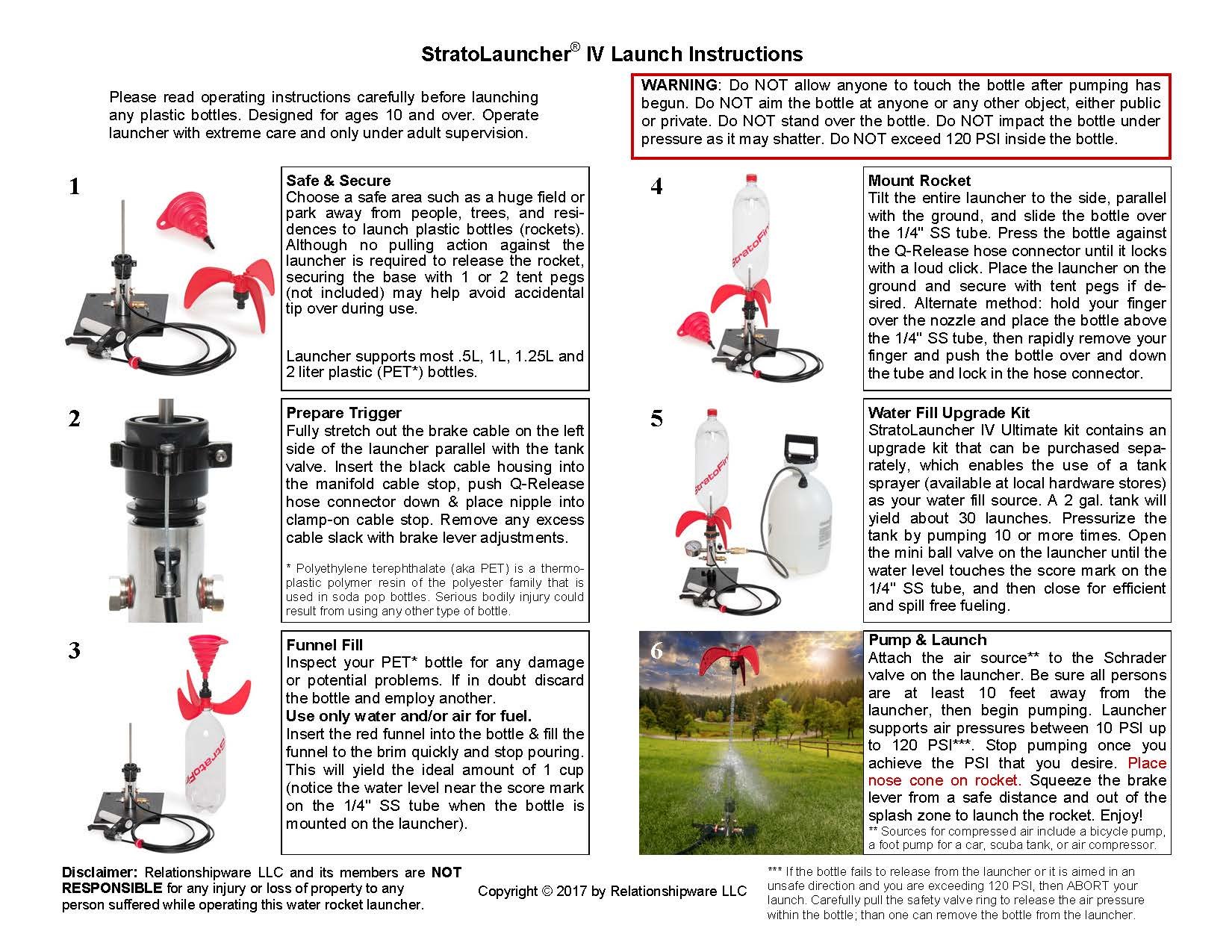 Relationshipware StratoLauncher IV Water Rocket Launcher + StratoFins