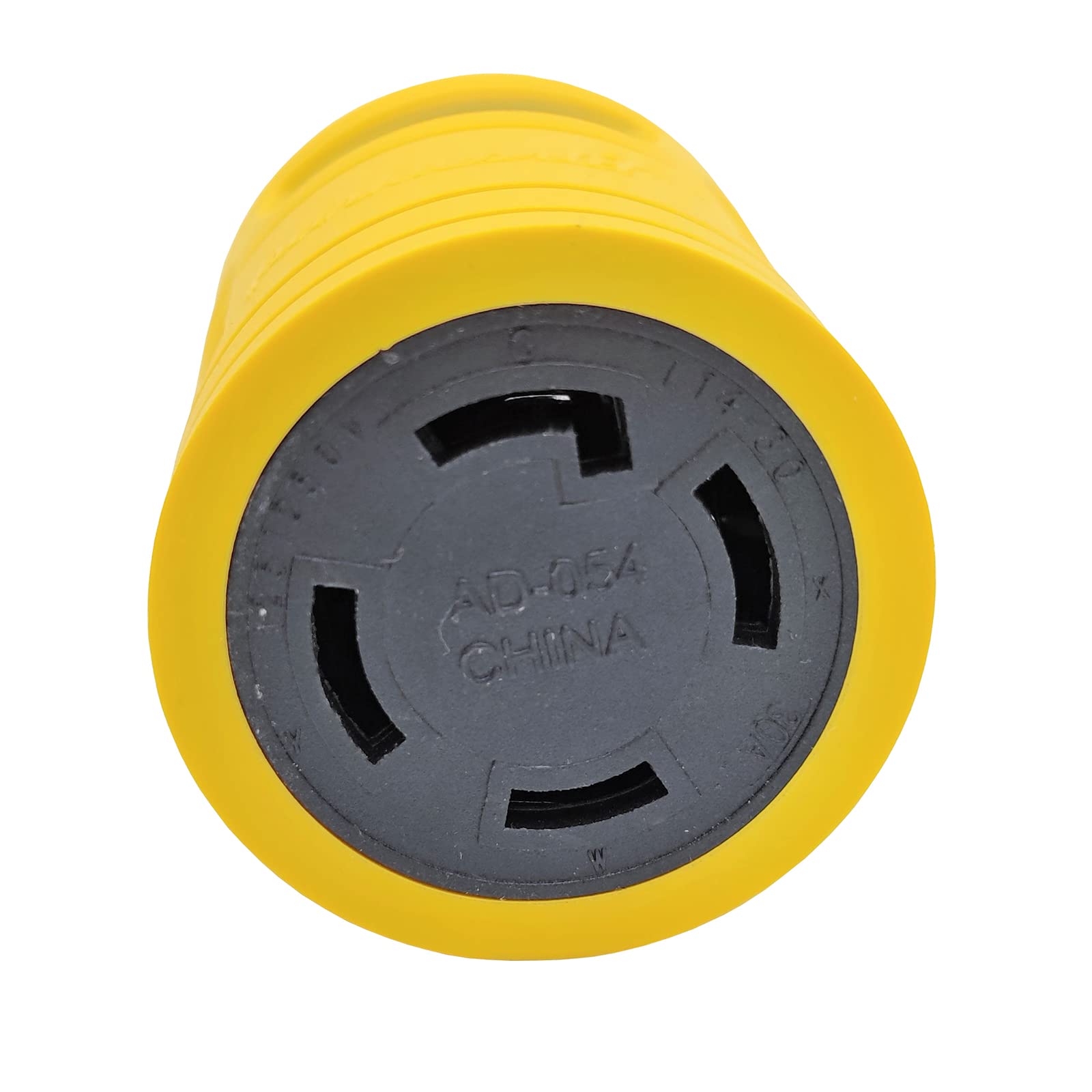 Parkworld 884968 Generator Adapter, 30A Generator 3-Prong to 30A 4-Prong, L5-30P Male to L14-30R for Home Back Power Transfer Switch or House Panel (Compact Adapter) (Yello with Lighted)