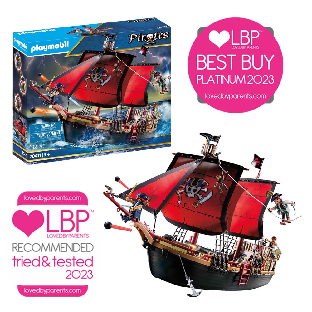 Playmobil 70411 Pirates Large Floating Pirate Ship with Cannon