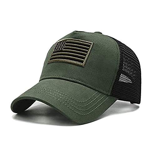 SACERKU American Flag hat,Tactical Embroidered Operator Cap,Baseball Cap,Unisex(Army Green)
