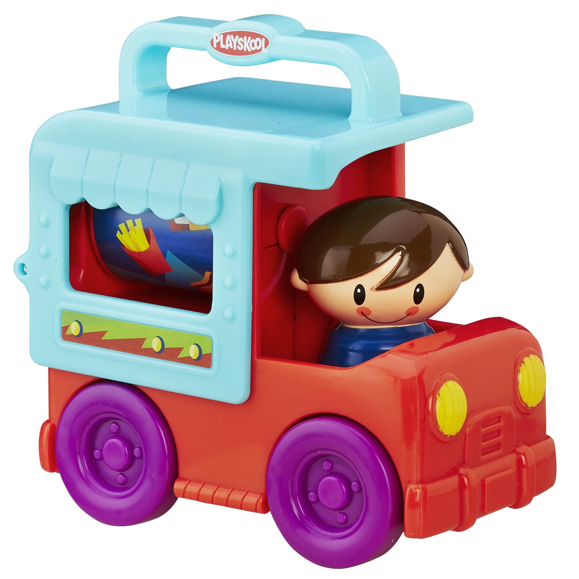 Playskool Fold 'n Roll Trucks Activity Toy Bundle of 2 Vehicles for Toddlers 12 Months and Up, Food and Ice Cream Truck Themes with 1 of Each (Amazon Exclusive)