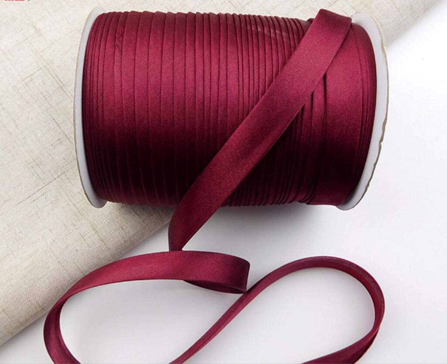 MUGgYz 87 Yards,1/2 Inch Width Polyester Fuchsia Satin Ironed Single Fold Bias Binding/Bias Tape Ribbon Garment Cloth Sewing Accessories