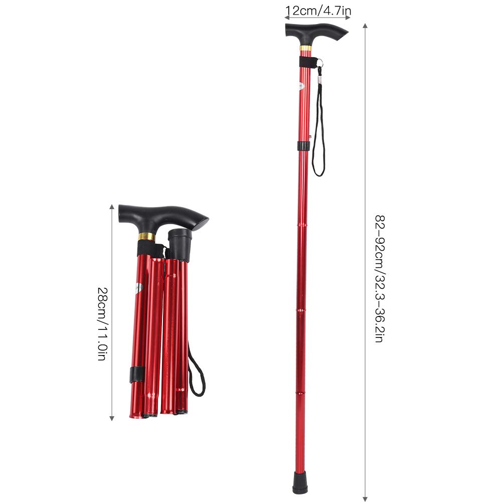 Outdoor Foldable Walking Stick Folding Walking Stick Anti‑Slip Hiking Stick for Men Women for Elderly Walking[Trekking Poles]