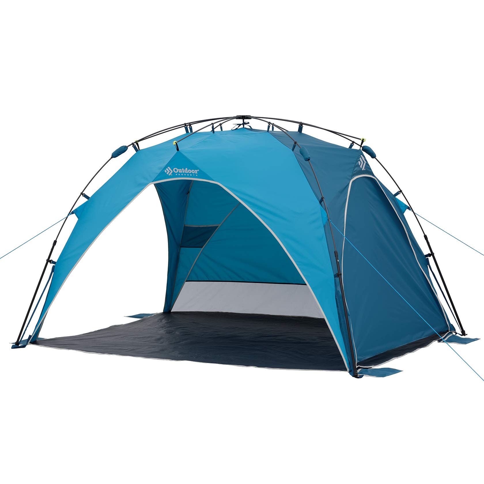 Outdoor Products Beach Tent Portable Sun Shade, 8'x6' Anti-UV Design Includes Instant Setup, Solid Back Wall for Shade, Two Storage Pockets for Essentials, Plus a Carrying Bag, Stakes and Guy Lines