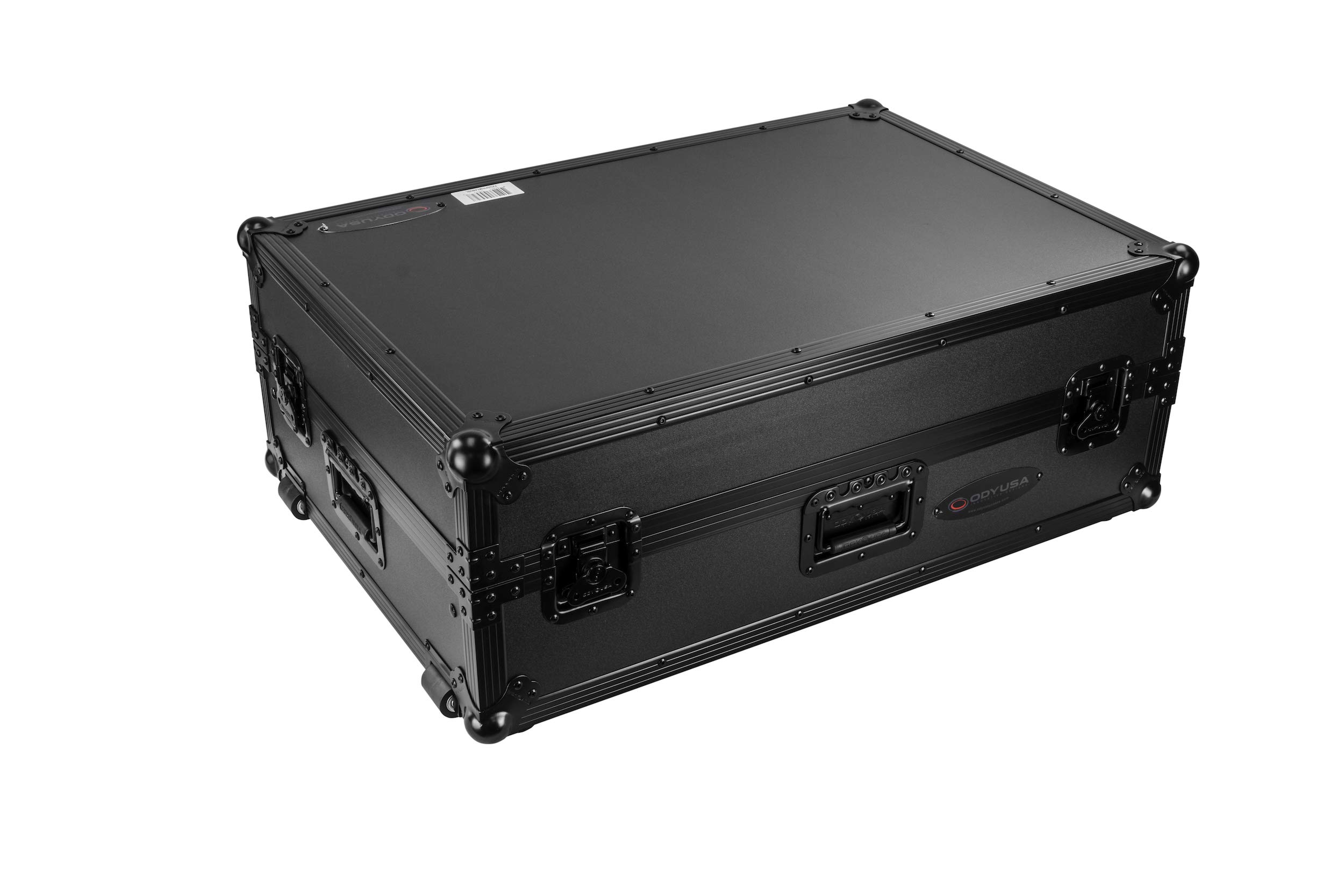 ODYSSEY FZGSPRIME4W2BL Denon Prime 4 Black Flight Case with Patented Glide Laptop Platform & 2U Rack Spaces