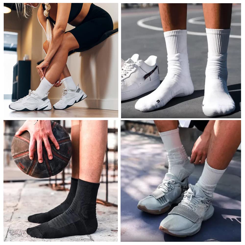 Seiciviy Athletic Socks For Men Compression Socks Ankle Mens Running Workout Size 6-14 Cycling Sports Outdoor Crew Socks