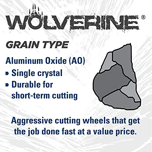 Weiler 56091 3" x 1/16" Wolverine Type 1 Cut-Off Wheel, A36T, 3/8" A.H. 10 Pack